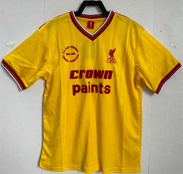 Retro Version 85-86 Liverpool Away Yellow Thailand Soccer Jersey AAA ...