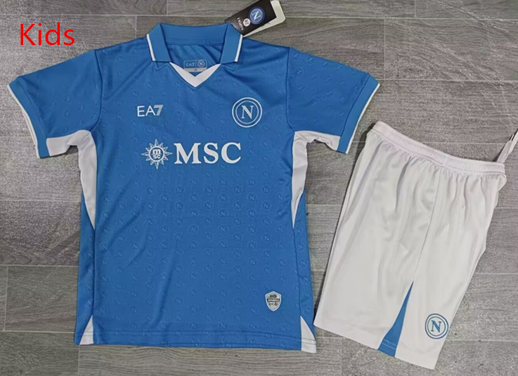 2024-2025 Napoli Home Blue Kids/Youth Soccer Uniform-Napoli| topjersey