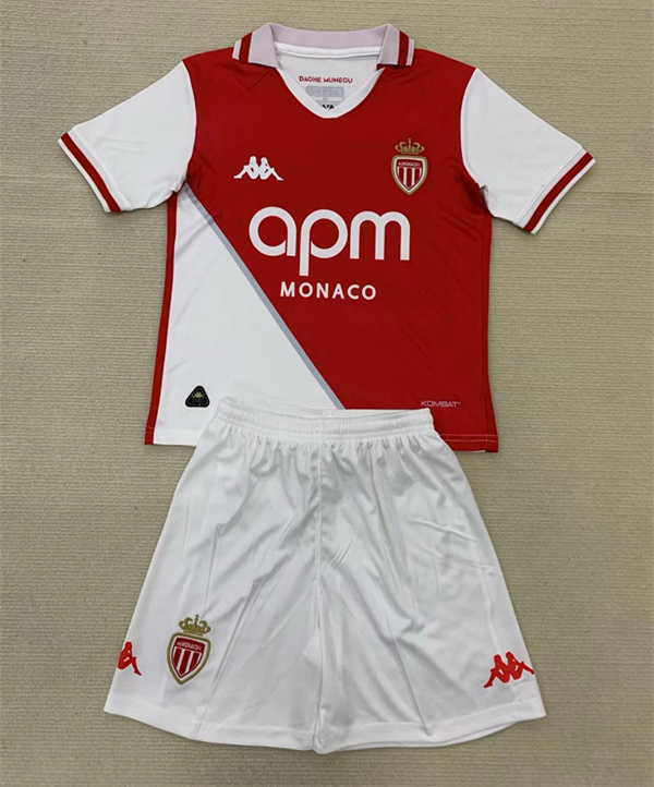 2024-2025 Monaco Home Red&White Soccer Uniform-AY-Monaco| topjersey