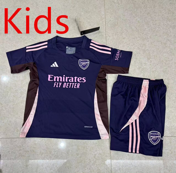2024-2025 Arsenal Dark Purple Kids/Youth Training Soccer Uniform-4714 ...
