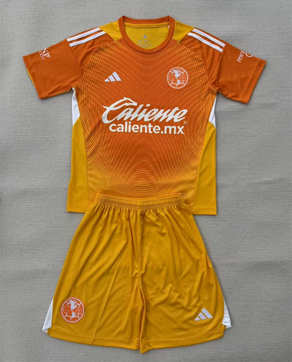 2025-2026 Club America Goalkeeper Orange Soccer Uniform-AY-Club America ...