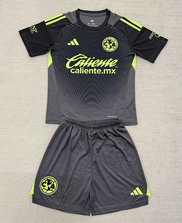 2025-2026 Club America Goalkeeper Gray&Black Soccer Uniform-AY-Club ...