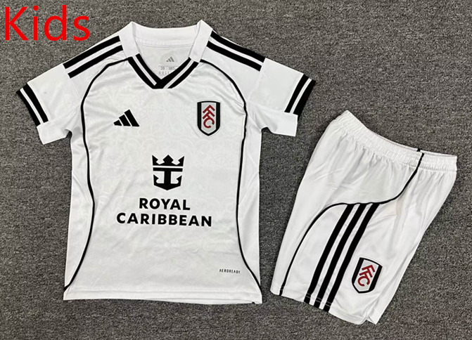 2025-2026 Fulham Home White Kids/Youth Soccer Uniform-7809-Fulham ...